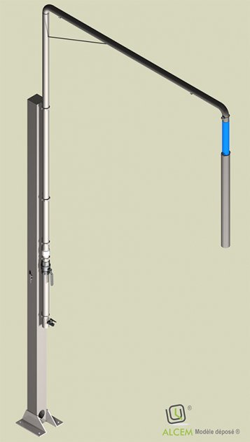 Alcem pot-mur 2,50 : potence de remplissage murale inox - Sprayer filling